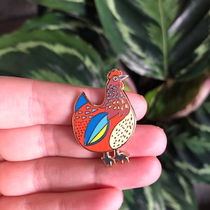 Chicken Enamel Pin Badge, Hard Enamel Badge, Chicken Gifts, Chicken ...