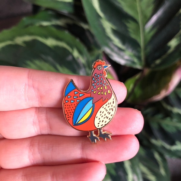 Chicken Enamel Pin Badge, Hard Enamel Badge, Chicken Gifts, Chicken ...