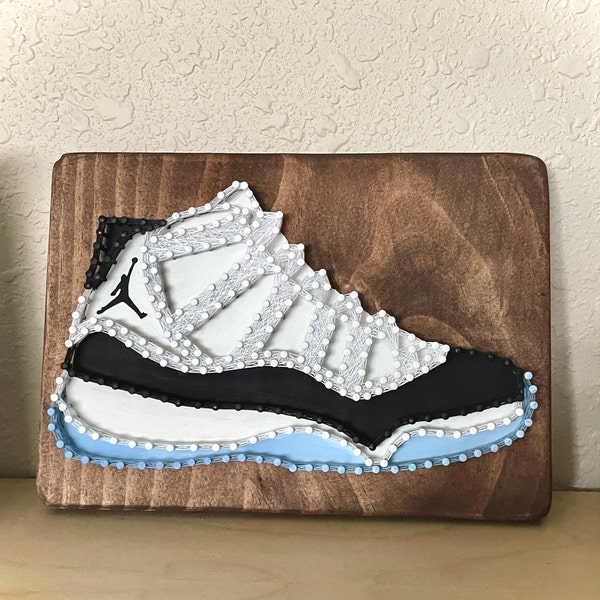 Air Jordan// 3-D// Basketball// Handmade// String Art + Painted ...