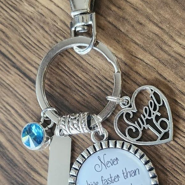 Personalized Sweet 16 New Driver Keychain-guardian Angel Keychain-sweet ...