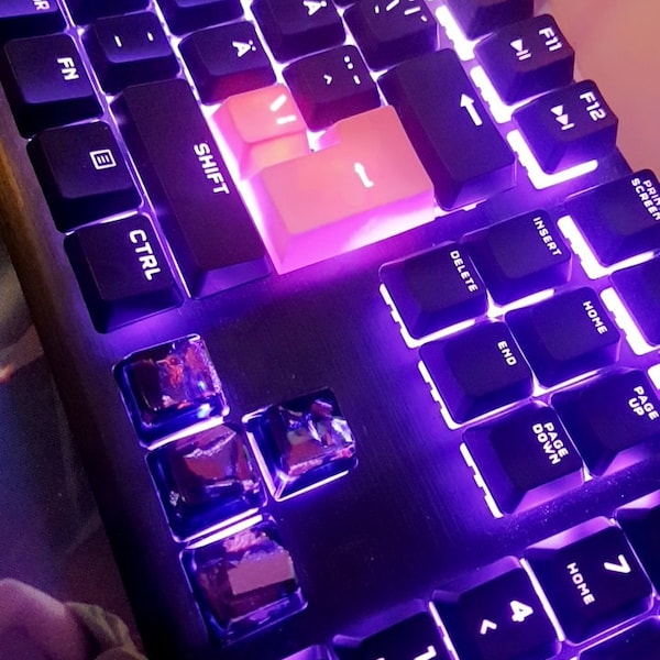 Artisan Keycaps Black & Purple Key Cap Space Bar 6.25u, 1.5u, 1u, 1.75u ...