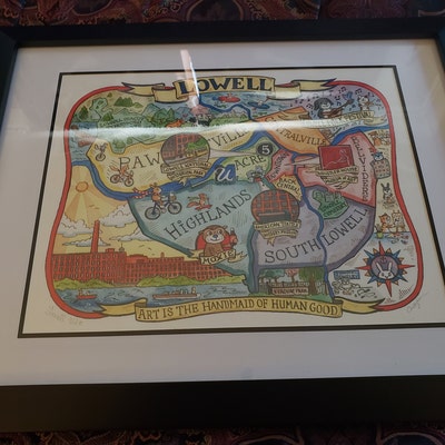 Lowell Massachusetts Neighborhood Map 11x14 Art Print - Etsy