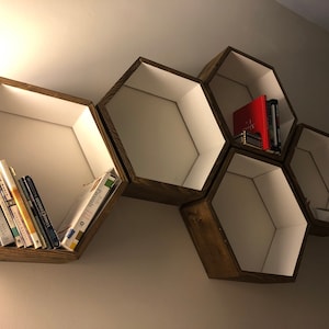 Honeycomb Hexagonal Shelves Set of 3 Hexagon Shelving Unit Hexagon ...