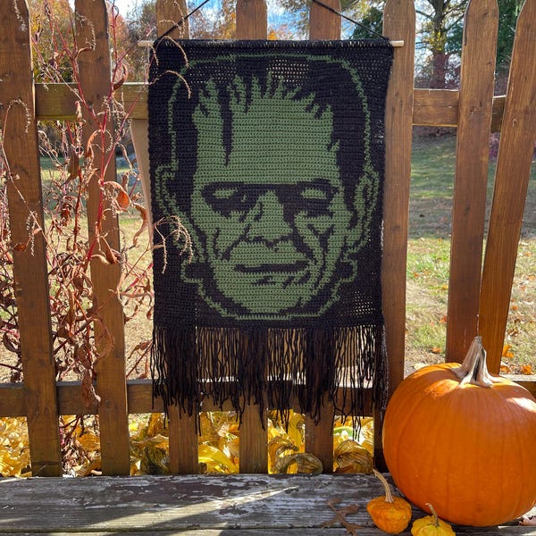 Frankenstein Monster Tapestry Crochet Pattern / Wall Hanging / Weird ...