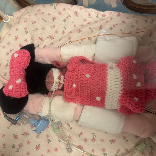 NICU Ladybug Preemie Outfit With Overalls, Fits 2, 3, or 4 Pound Nano ...