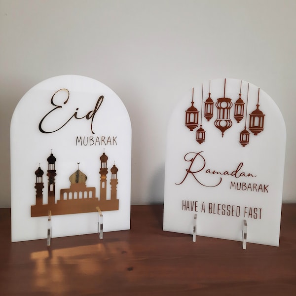 Decorative Eid Sign With Wood Stand Eid Decor Islamic Gifts Size: 5x7 ...