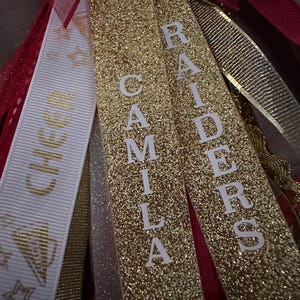 Cheer Team Ribbon Zipper Pull Name Tags, Cheer Bag Tag - Etsy