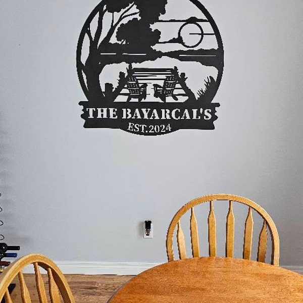 Personalized Lakeside Metal Sign, Custom Lake House Sign, Fishing Sign ...