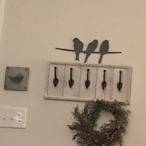 Small Metal Birds on A Wire Home Decor, Bird Wall Art, Birds on Wire ...