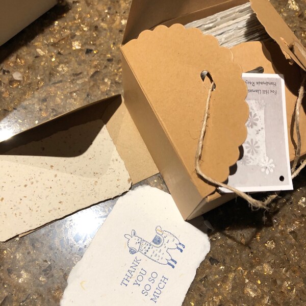 120 Handmade 2x3 Cards. Neutral Blank Recycled Paper. Box of 120 ...