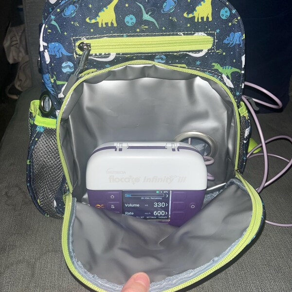 Medium/large 15” | Gtube Modified Feeding Tube Backpack | Blue and Red ...