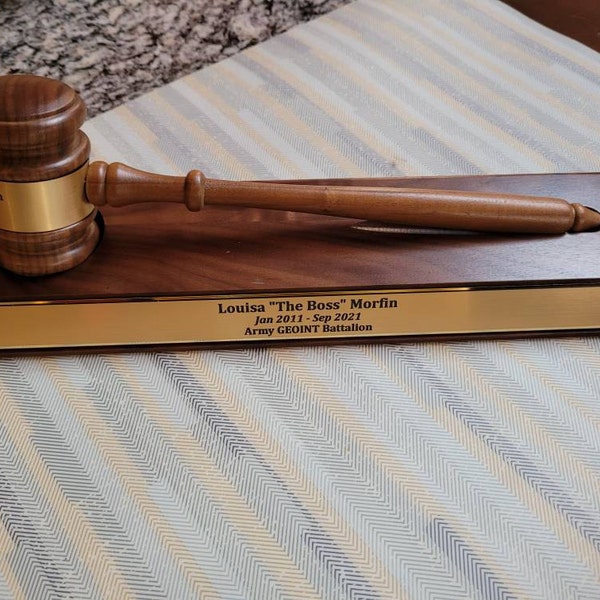 Personalized Engraved Gavel Set With Solid Walnut Presentation Block ...
