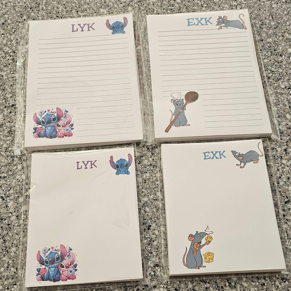 Personalized Custom STITCH Notepad, Kids Notepad, Personalized Kids ...