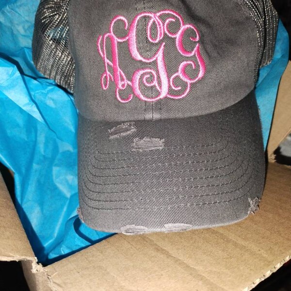Monogram Hat | Monogrammed Hat | Personalized Hat | Ladies Monogram Hat ...