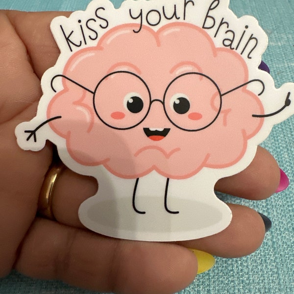 Kiss Your Brain Teacher Sticker - Etsy