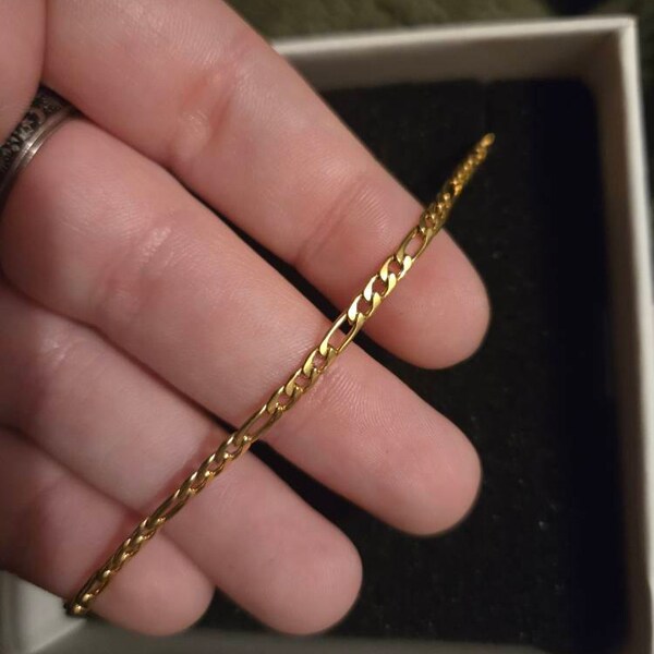 18K Gold Chain Necklace, Vine Chain, Twist Chain, Gift for Her, Figaro ...