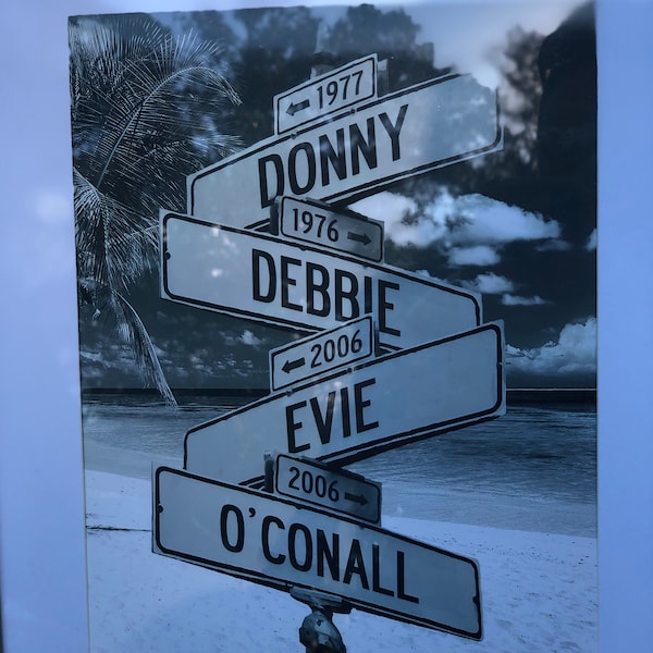 Personalized Intersection Street Sign Digital File - up to 6 Names ...