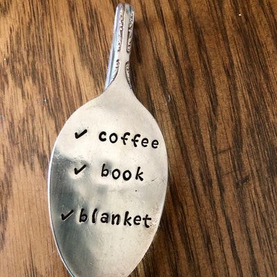 Hand Stamped Bookmarks Vintage Spoon Bookmark Engraved Bookplate Gifts ...