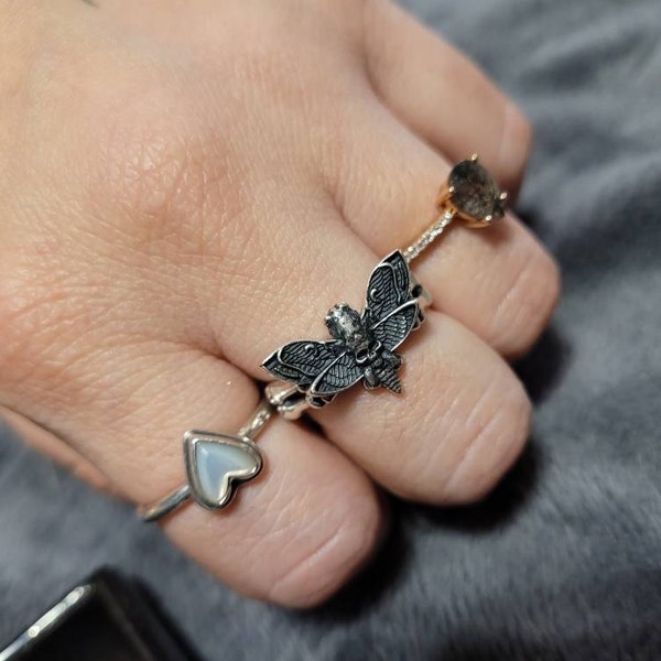 Bees and Flowers Ring//handmade Jewelry//sterling Silver//custom Silver ...