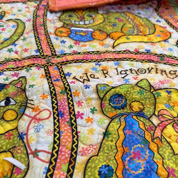 Fishing Quilted Blanked, Trout Quilt With Various Species of River Fish ...