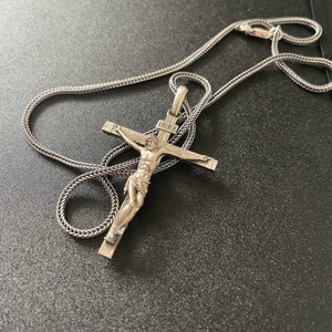 Personalized Silver Jesus Cross Necklace, Handmade Crucifixion of Jesus ...