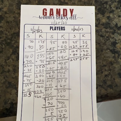 Family Game Night Score Pad Personalized Family Game Night Score Pad ...