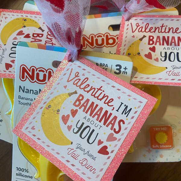 EDITABLE Bananas About You Valentine Tags, Classroom Valentines, Banana ...