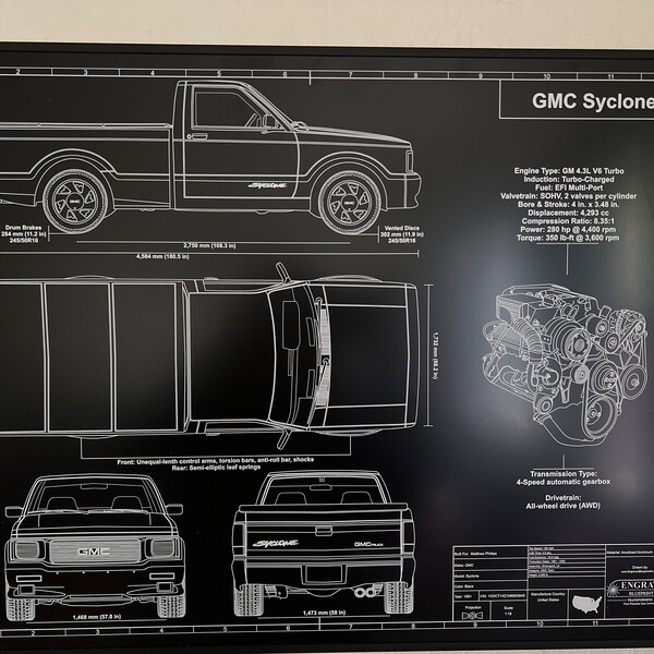 Chevrolet Impala SS 1963 Hardtop Laser Engraved Wall Art, Blueprint ...