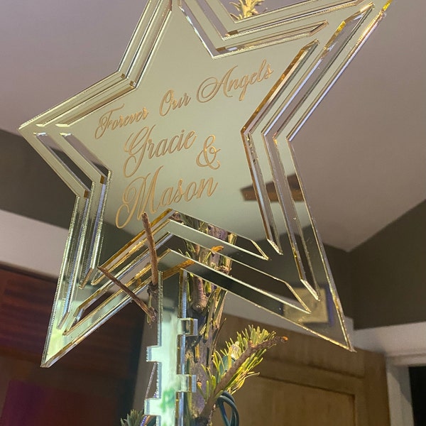 Personalized Christmas Tree Topper, Custom Laser Engraved Ornament ...