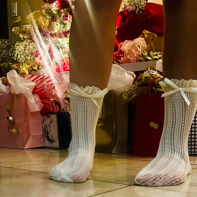 Stripe Over Calf Socks Loose Knee High Socks Slouch Tube Socks Spring ...