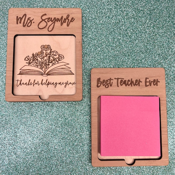 Minimalist Teacher Gift Post-it Note Holder Svg, Educator Post It ...