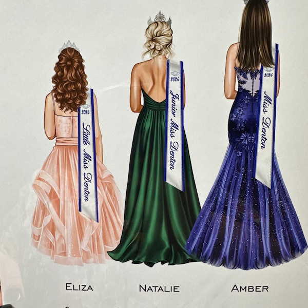 Personalized Pageant Sisters Portrait 5x7 | 8x10 Pageant Keepsake ...