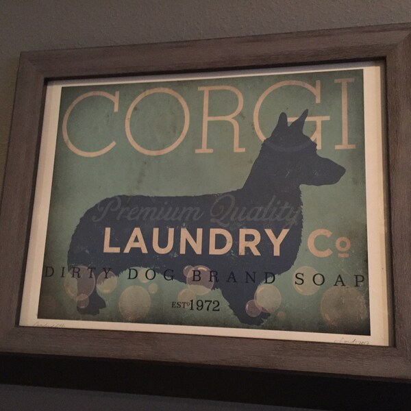 Corgi Laundry Company Dog Laundry Room Artwork Giclee Archival Signed ...