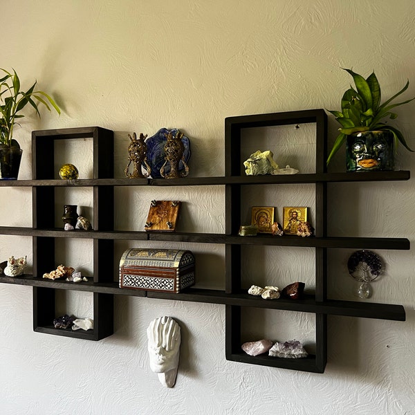 3D Floating Rectangular Shelf. XL Size. 28x 30x5.solid Wood Shelves ...