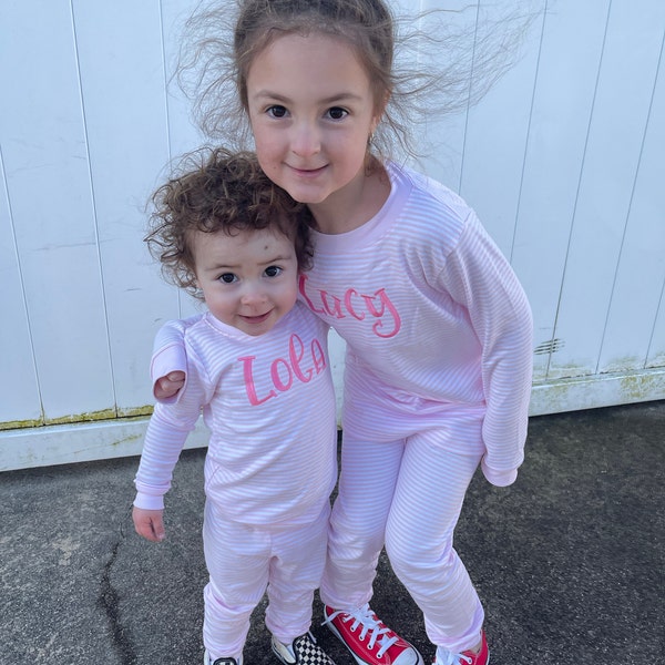 Monogrammed Pajamas, Girls Personalize Pajamas, Boys Monogram Pajamas ...