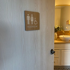 ADA Square Restroom Bathroom Sign Modern Signage 8x8 Size Various ...