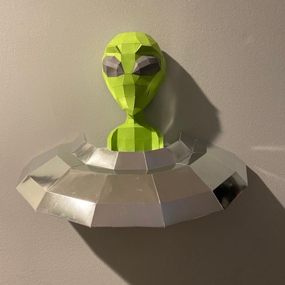 Alien UFO Flying Saucer DIY Papercraft TDF Template 3d - Etsy