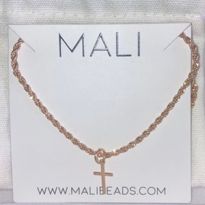 18K Baby Cross Necklace,rope Chain With Cross,toddler Boy Necklace,kids ...