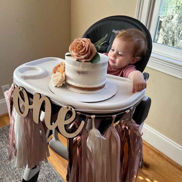 One High Chair Banner, Wood High Chair Banner, High Chair Banner, First ...