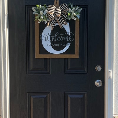 Front Door Decor Welcome Sign Last Name Personalized - Etsy