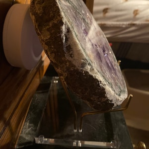Mineral Geode Fossil Display Stand, Round Back Metal Easel - Etsy