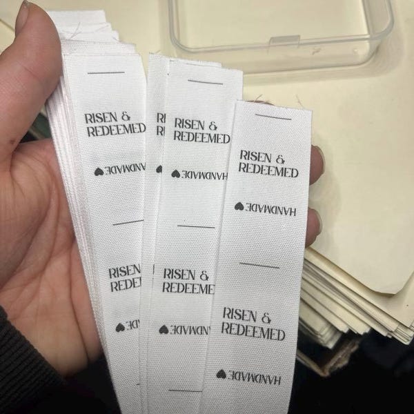 25*50mm Custom Sewing Label, Logo or Text - Fold Tags, Personalized ...