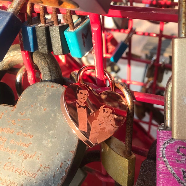 Custom Personalized Photo Padlock, Engraved Padlock, Love Lock, Couples ...