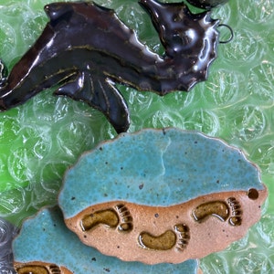 Handmade Ceramic Footprints in the Sand Pendant - Etsy