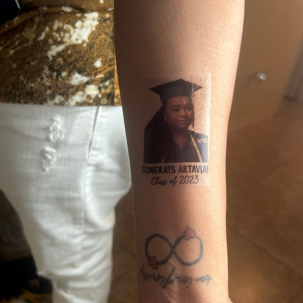 Personalized Graduation Party PHOTO Face Temporary Tattoos // CONGRATS ...