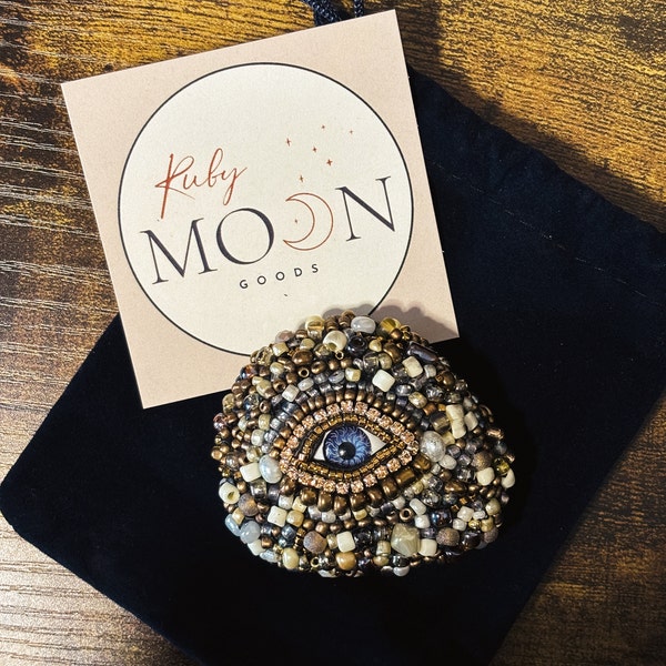 Beaded Evil Eye Jar, Handmade Mosaic Bottle Home Decor, Oddities Table ...