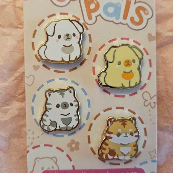Puppy 0.65" | Tiny Pals Mini Enamel Pins | Cute Animals Board Filler ...
