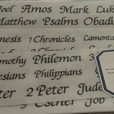 Clear Calligraphy Bible Book Title Stickers All 66 Books - Etsy