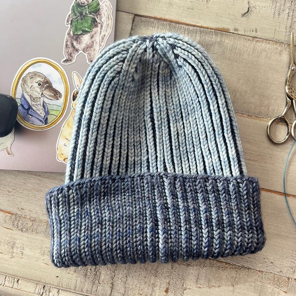 GEMINI Hat Beanie Reversible Striped Knitting Hat Pattern - Etsy