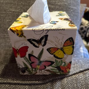 Geranium Wooden Tissue Box Cover Cube - Etsy